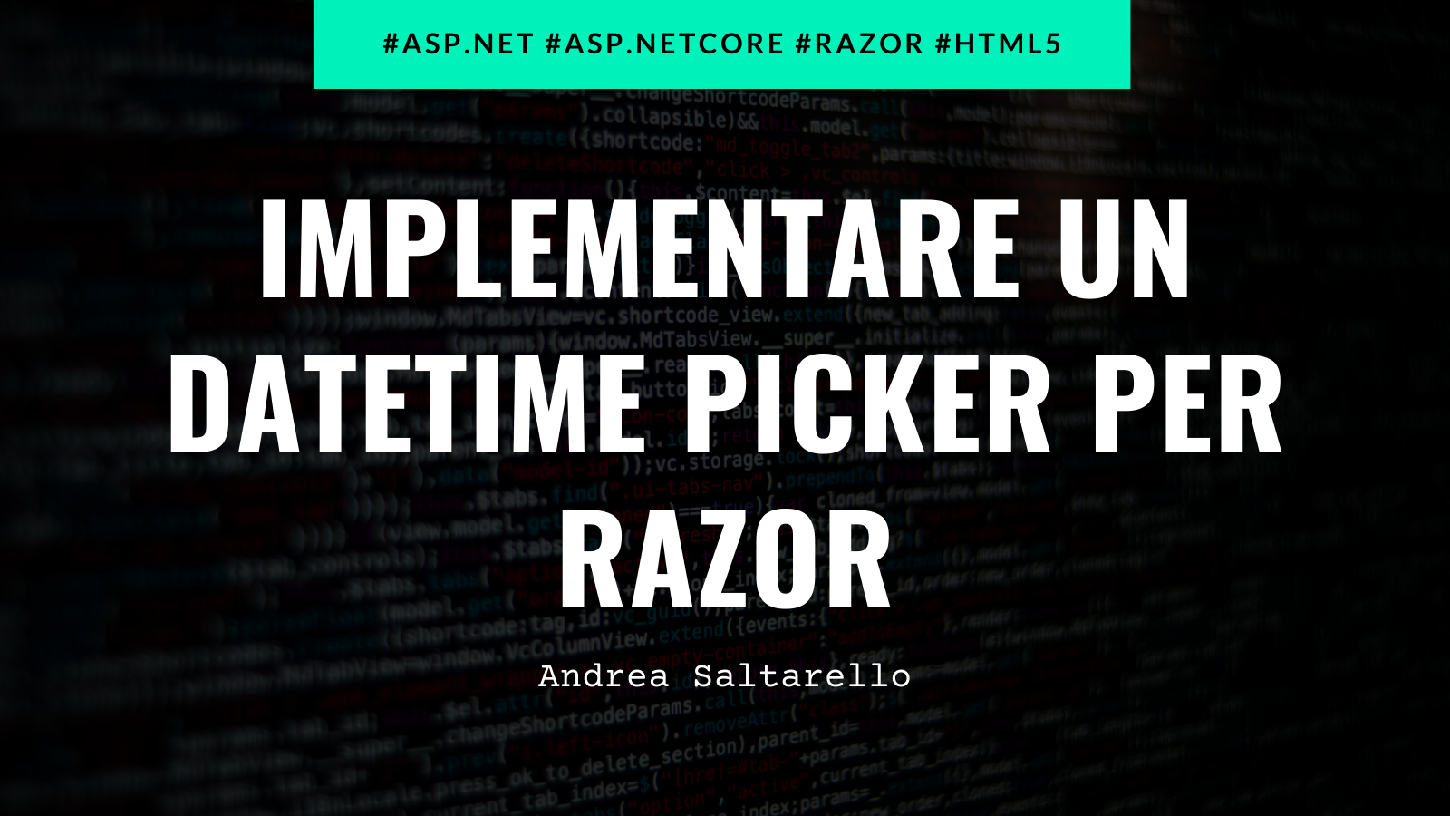 Implementare un DateTime picker per Razor senza librerie esterne ...